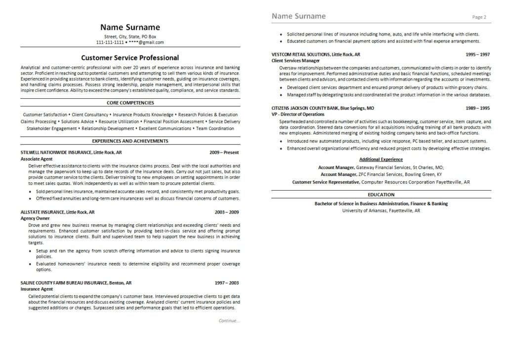 Customer Service Resume Sample - ResumesUniverse.com