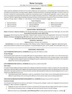 Data Analyst Resume Sample - ResumesUniverse.com