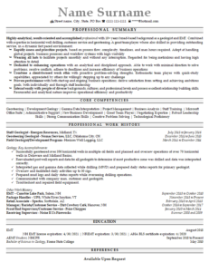 Geologist Resume Sample - ResumesUniverse.com